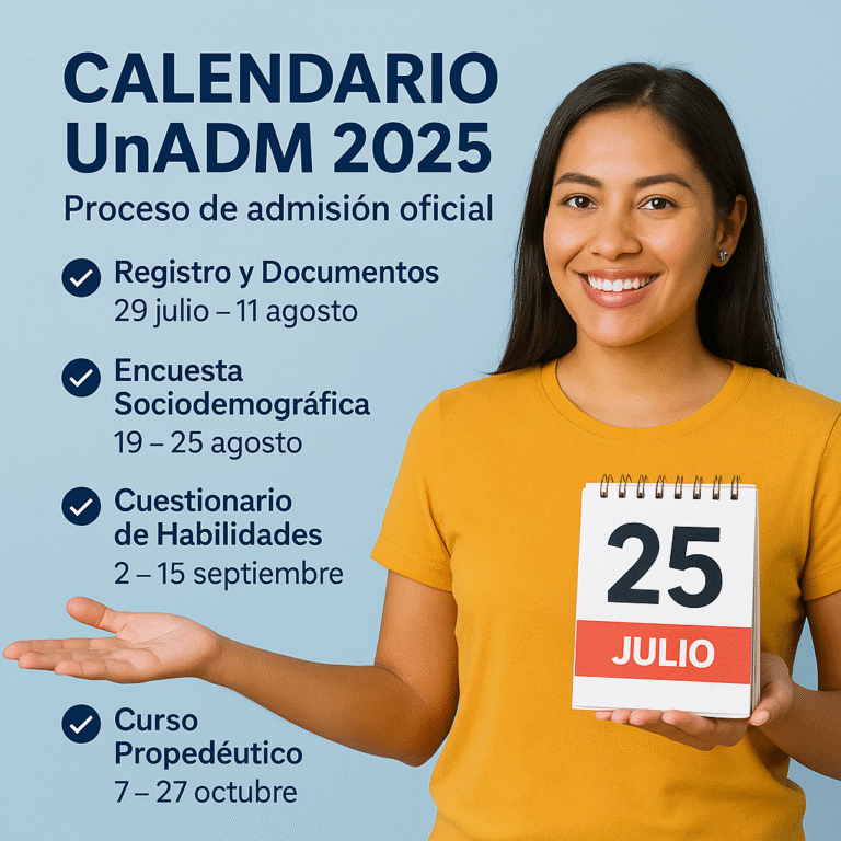 Calendario UnADM 2025 | Licenciaturas en línea