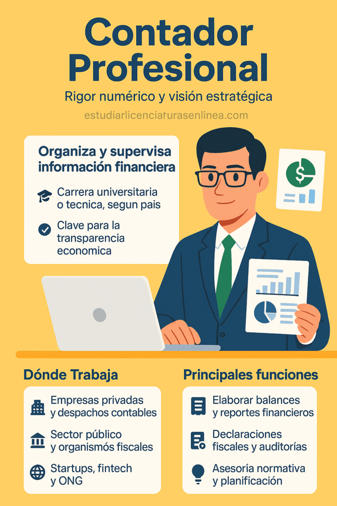 Perfil profesional de un Contador: rol, funciones y oportunidades